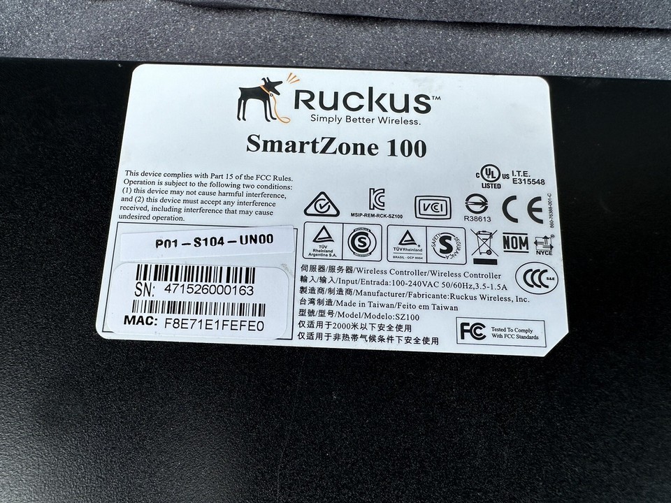 RUCKUS SMARTZONE 100 P01-S104-UN00 NETWORK CONSOLE w/Power Cord | eBay