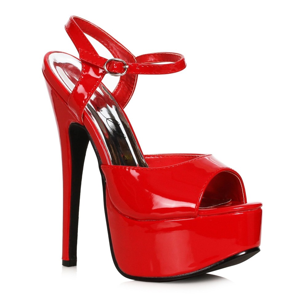 Red Stiletto Peep Toe High Heels Mens Crossdresser Drag Queen Shoes ...