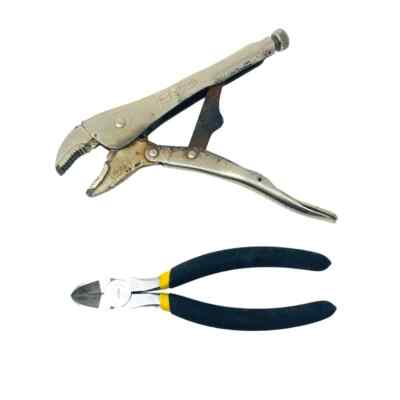 2 Pc Workforce Side Cutter and Vise Grip Locking Pliers Quick Release ...
