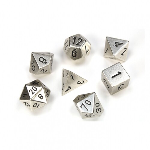 Cube - Solid Metal Dice Silver Colour (7-Dice Set, Metal) | eBay