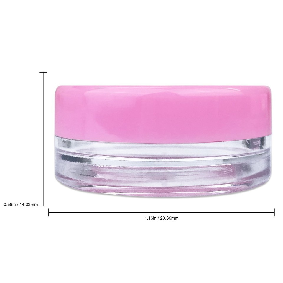 1000 Pieces 3 Gram/3ML Pink Plastic Makeup Cosmetic Sample Jar ...