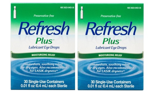 Refresh Plus Lubricant Eye Drops Preservative-Free, 30 Ct Pack 2 Exp 9/ ...
