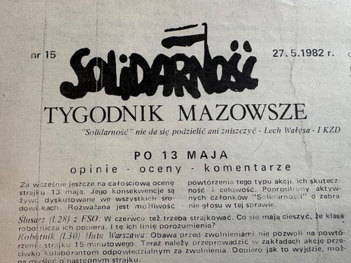 Solidarnosc Tygodnik Mazowsze Solidarity underground bulletin strikes ...