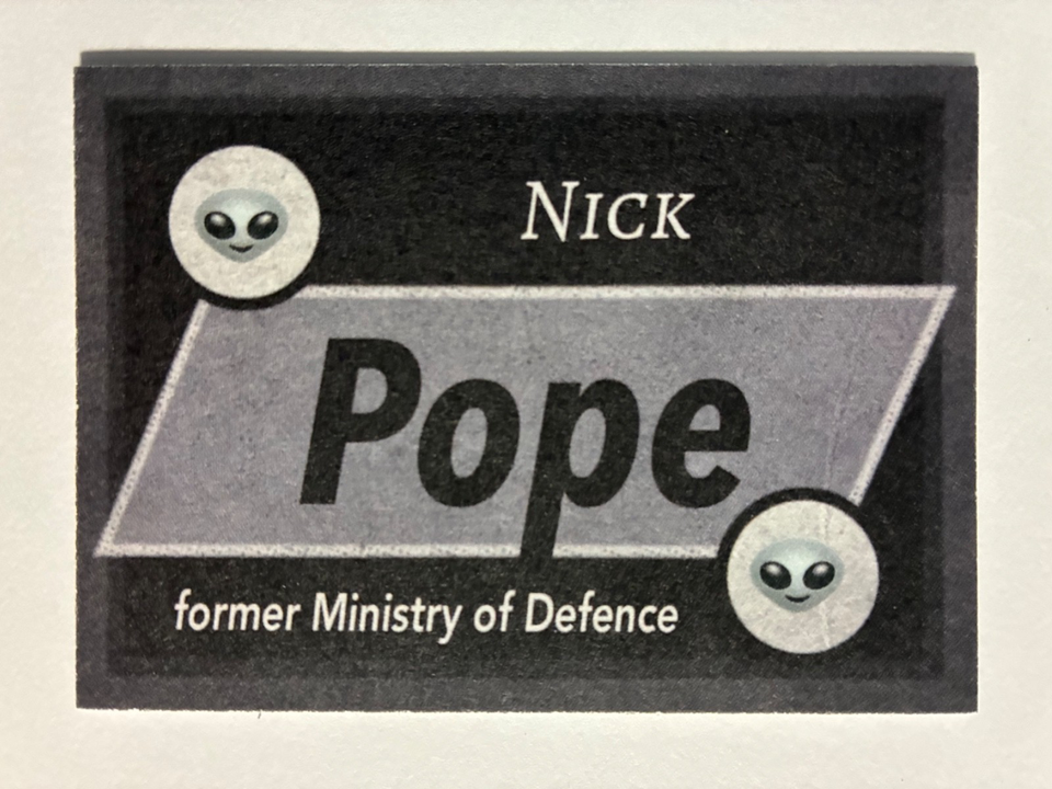 NICK POPE autograph BRITISH Ministry of Defence UFOLOGIST custom card ...