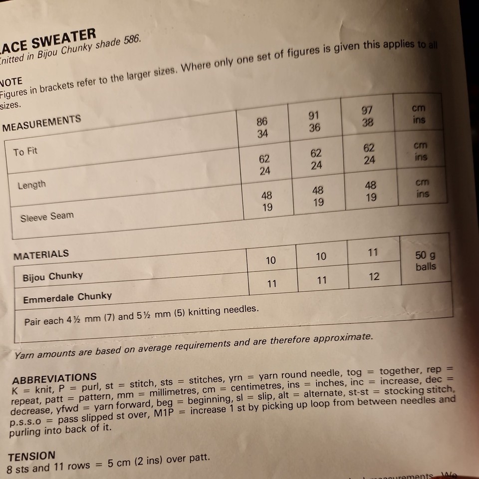 Richard Poppleton 1642 knitting pattern Lacy sweater Chunky 34-38 ...