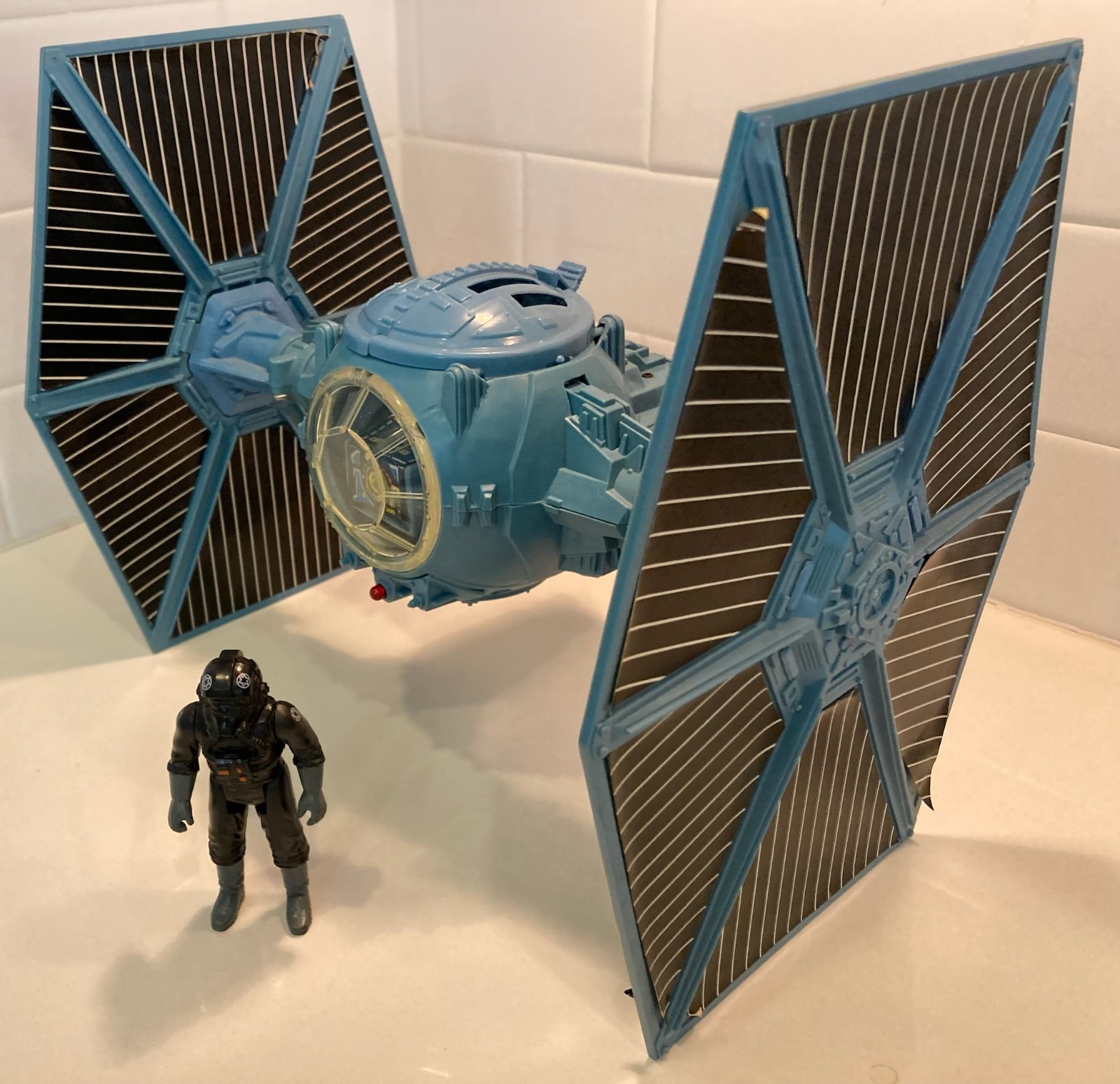 Vintage Star Wars 1983 Battle Damaged Tie Fighter complete working ...