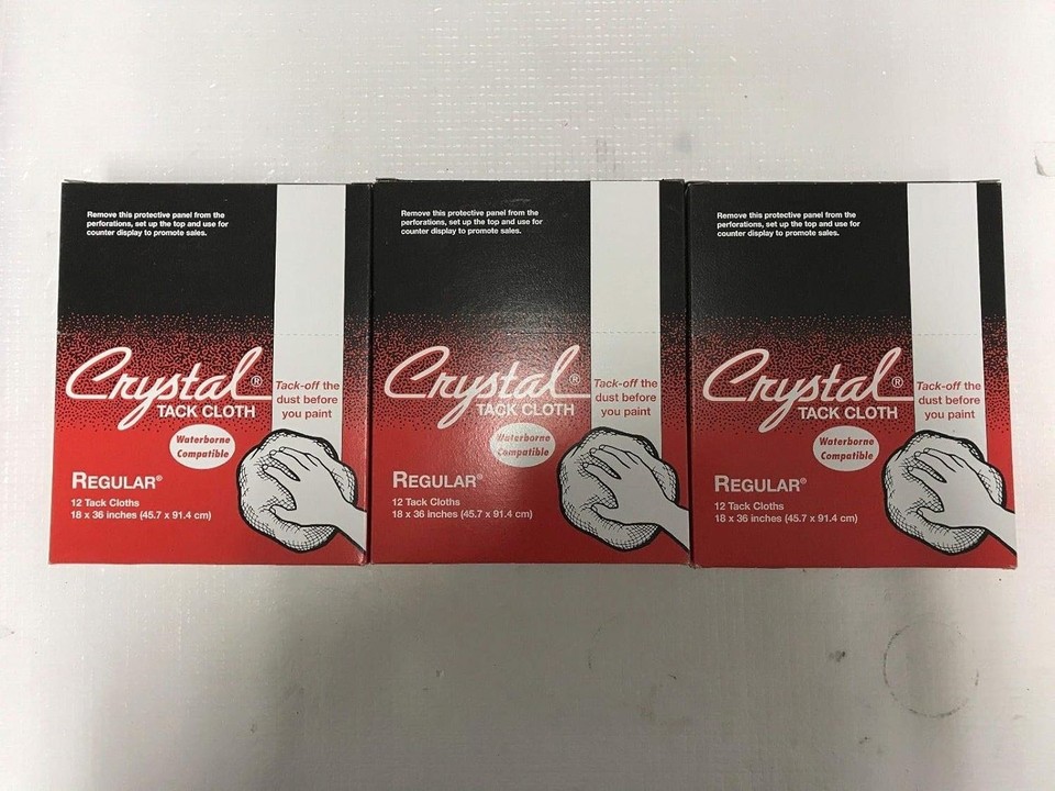 Crystal Regular Tack Rag Cloths, 18" x 36", 12 Cloths Per Box 3 BOXES ...