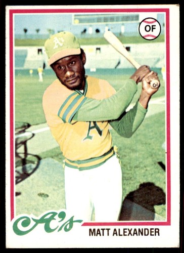 1978 TOPPS MATT ALEXANDER (100) OAKLAND ATHLETICS #102 | eBay