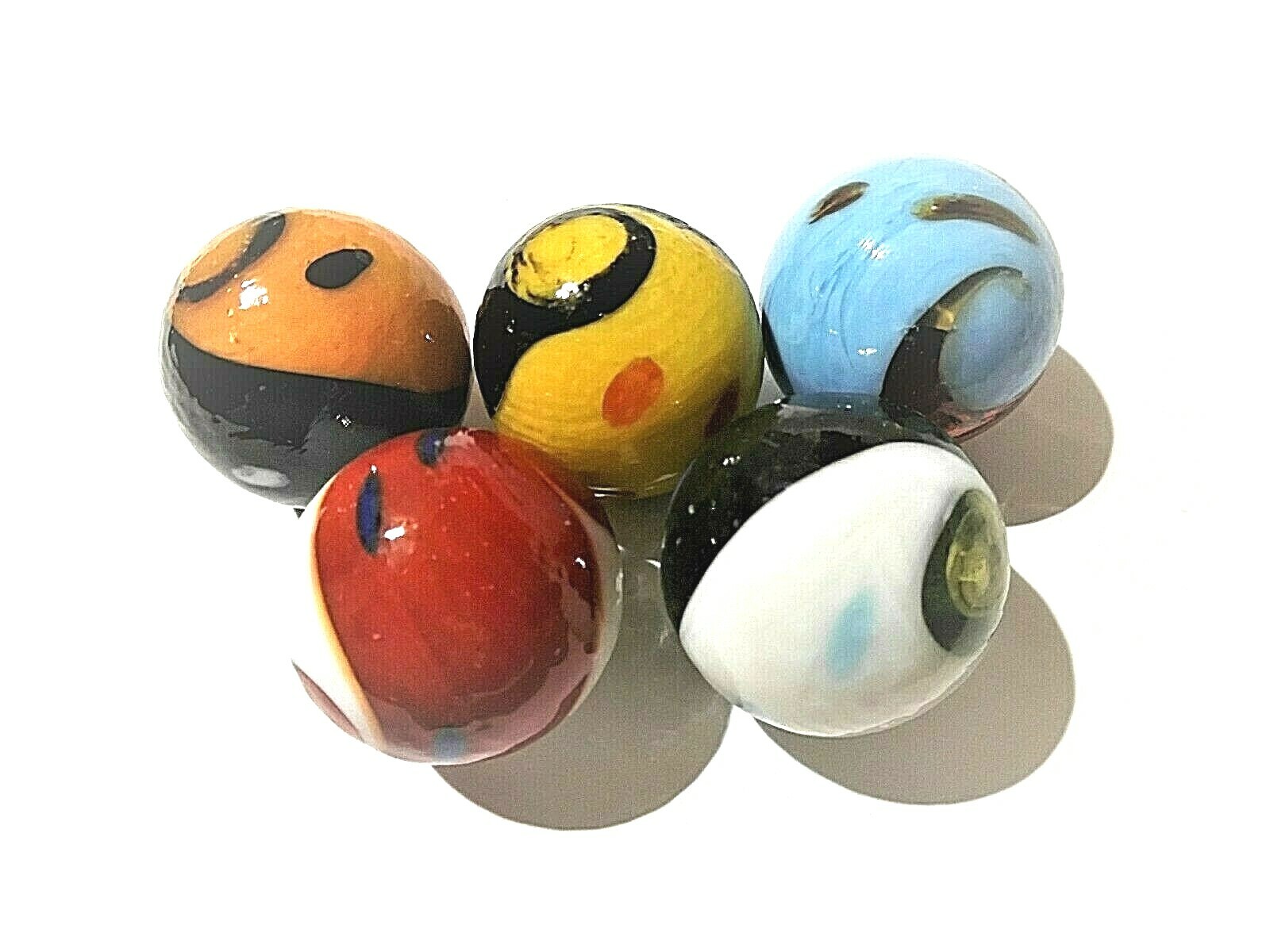 3 Murmeln Fiesta aus Glas 35mm, Glasmurmel, Glaskugel, Kugel (357500 ...