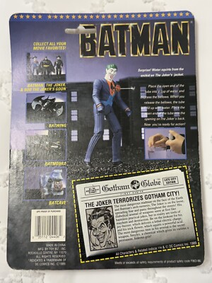 TOY BIZ JOKER SQUIRTING ORCHID ACTION FIGURE BATMAN CURL VARIANT 1989 ...