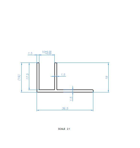 F-PROFIL 10mm Alu Aluminium BLANK für Stegplatten SDP Gewächshaus ...