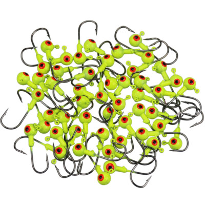 50Pcs Lead Jig Heads Fishing Hooks Crappie Bass Lures Bait Tackle 1/32 ...