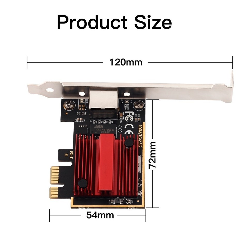 RTL8125 2.5G Gigabit LAN Gaming Card Network Card PCI-E x1 RJ45 NIC for ...
