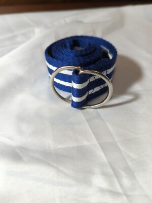 Polo Ralph Lauren D Ring Belt Blue With White Stripes Small | eBay