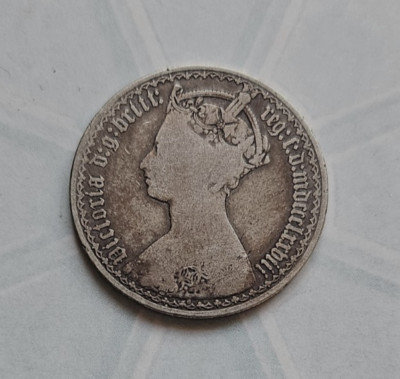 UK, Queen Victoria 1878 Silver Gothic Florin, 30.00 mm Diameter.{N304 ...