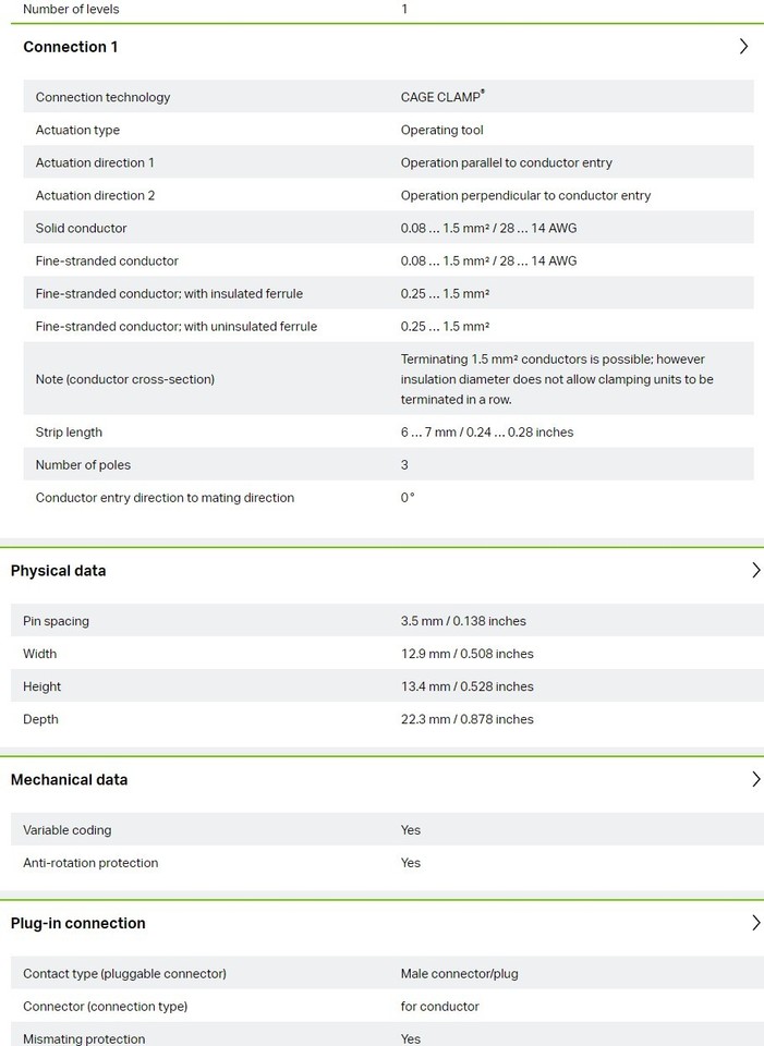 5pcs WAGO 734-303 1-Conductor Male Connector 1,50 mm2 Light Gray New ...