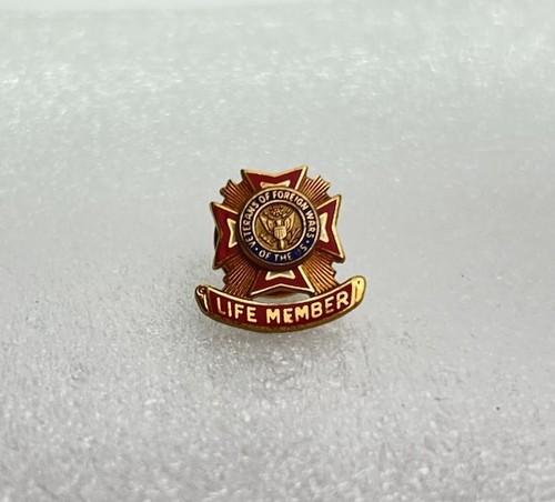VFW Life Member Lapel Pin Veterans Of Foreign Wars 1/20 10kt Gold ...
