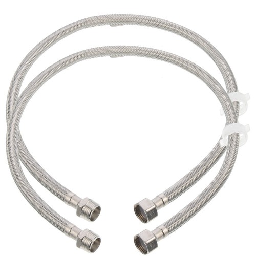 2 Pcs Stainless Steel Water Supply Line Washing Machine Hose Braided ...