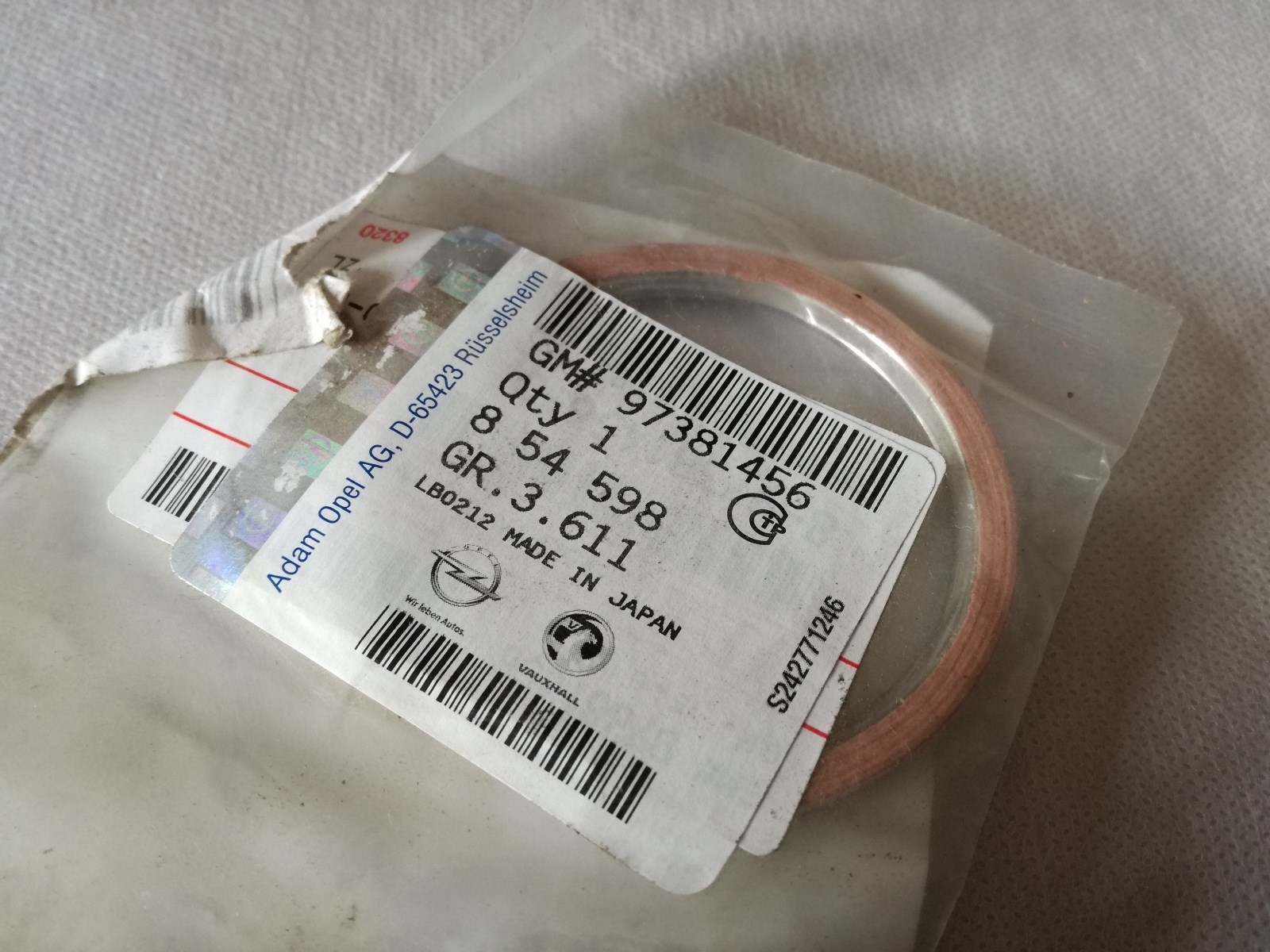 Isuzu GM 8973814560 8-97381456-0 Isuzu NKR55 4JB1 Gasket Pipe To Manif ...