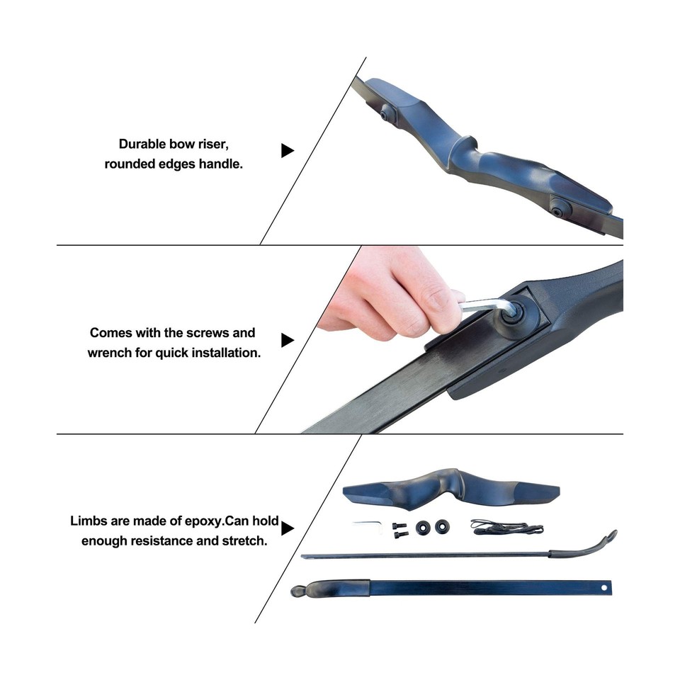 D&Q 52'' Archery Set Adult Beginner Right Handed Bow Takedown Recurve ...