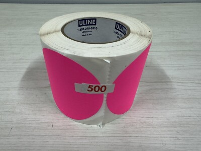 500- Uline 4" Pink Round Inventory Self Stick Labels | eBay