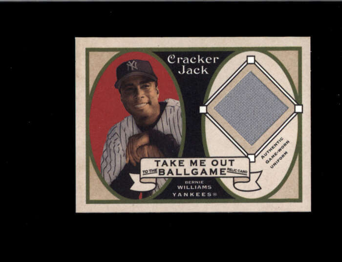 BERNIE WILLIAMS 2005 TOPPS CRACKER JACK MINI YANKEES GAME USED JERSEY ...