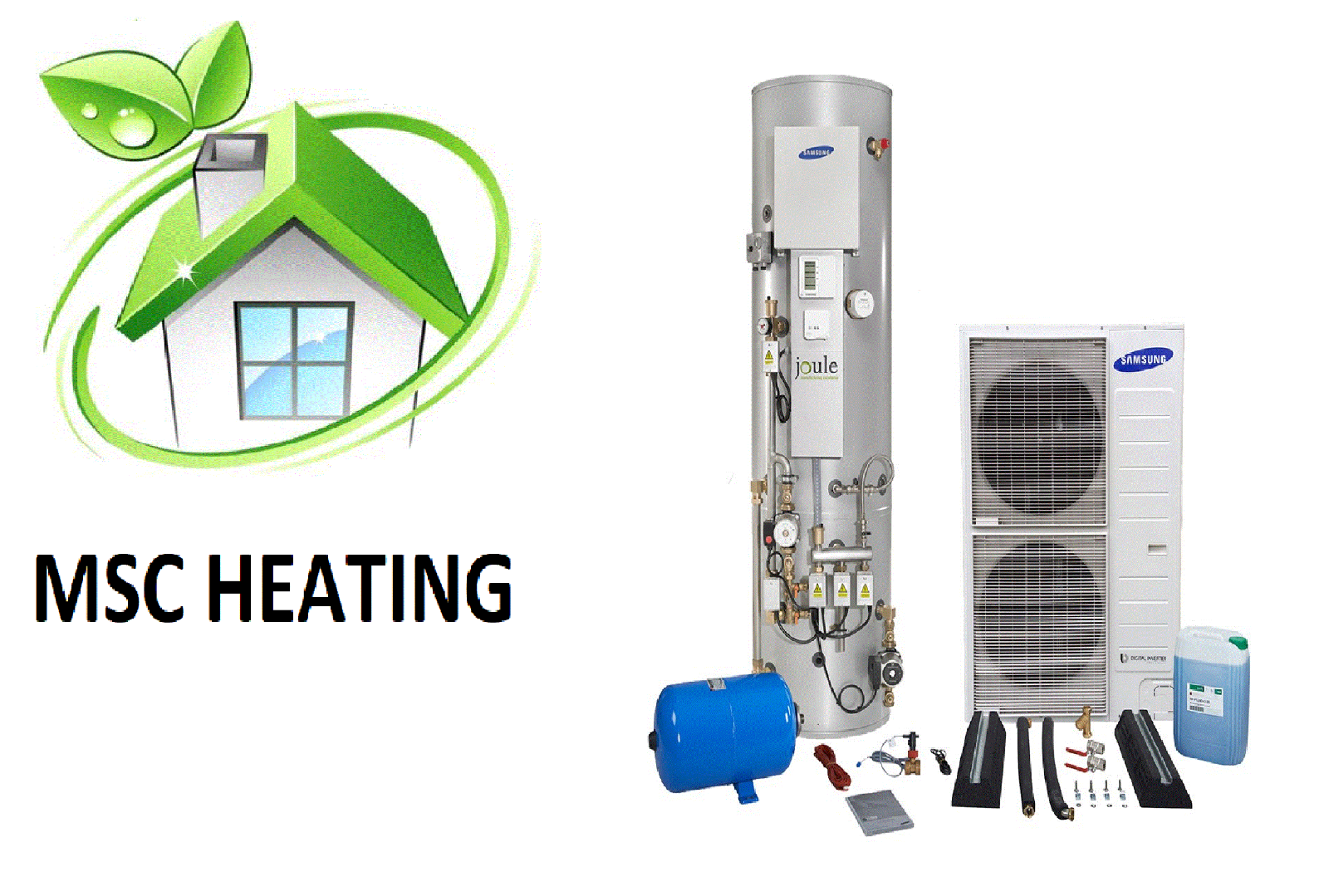 SAMSUNG AIR SOURCE HEAT PUMP AND HOT WATER CYLINDER , SUPPLIED ...