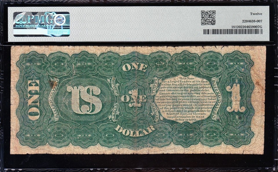 RARE Fine 1869 $1 "RAINBOW" US Legal Tender Note! PMG 12! B2042525* | eBay