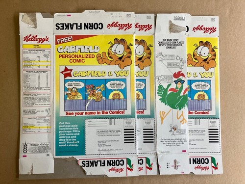 Vintage 1992 Kellogg's Corn Flakes Garfield & You Comic Strip Cereal ...