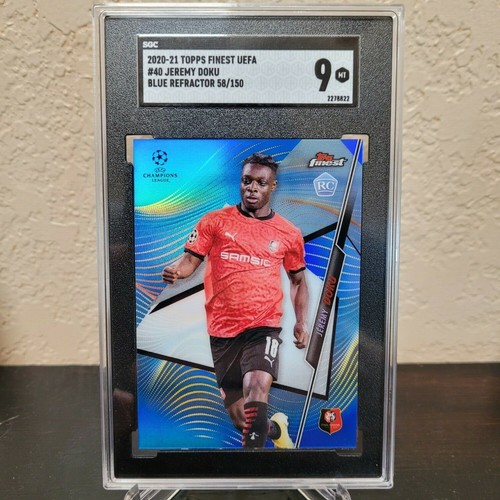 2020-21 Topps Chrome UCL - Jeremy Doku #2 Blue Refractor /150 (RC) for ...