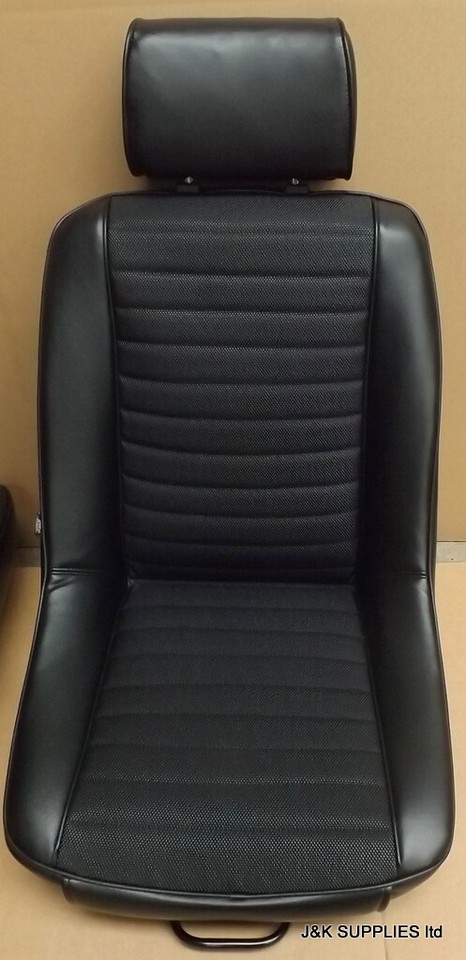 SUPERLITE RS-M SEATS BLACK VINYL (PAIR) WITH RUNNERS - CLASSIC CAR SEAT ...