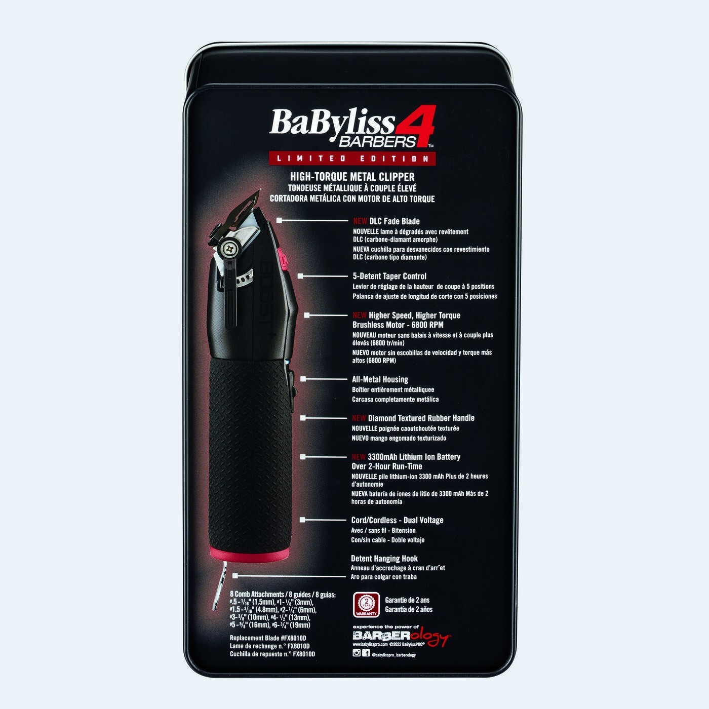 BaByliss PRO Influencer Collection FX Boost Clipper - Red (BB-FX870RI ...
