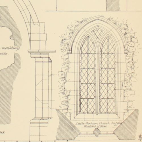 1903 ARCHITECTURE PRINT Gothic Medieval CHURCH WINDOW ARCH DETAIL ...
