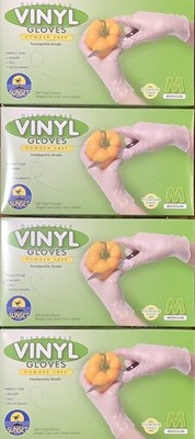 Smooth Touch Disposable VINYL Gloves, Powder Free - 400 Medium (4 boxes ...
