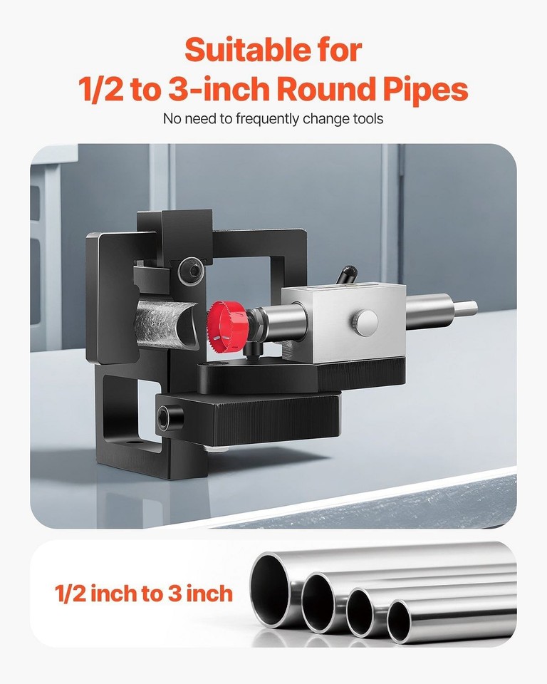 Pipe Tube Notcher 1/2 to 3-inch Tubing Notcher with 0 to 50 ...