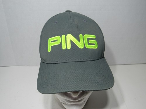 PING Logo Gray/Green Sensor Cool Flexfit Golf Hat Cap Fitted Adult S/M ...