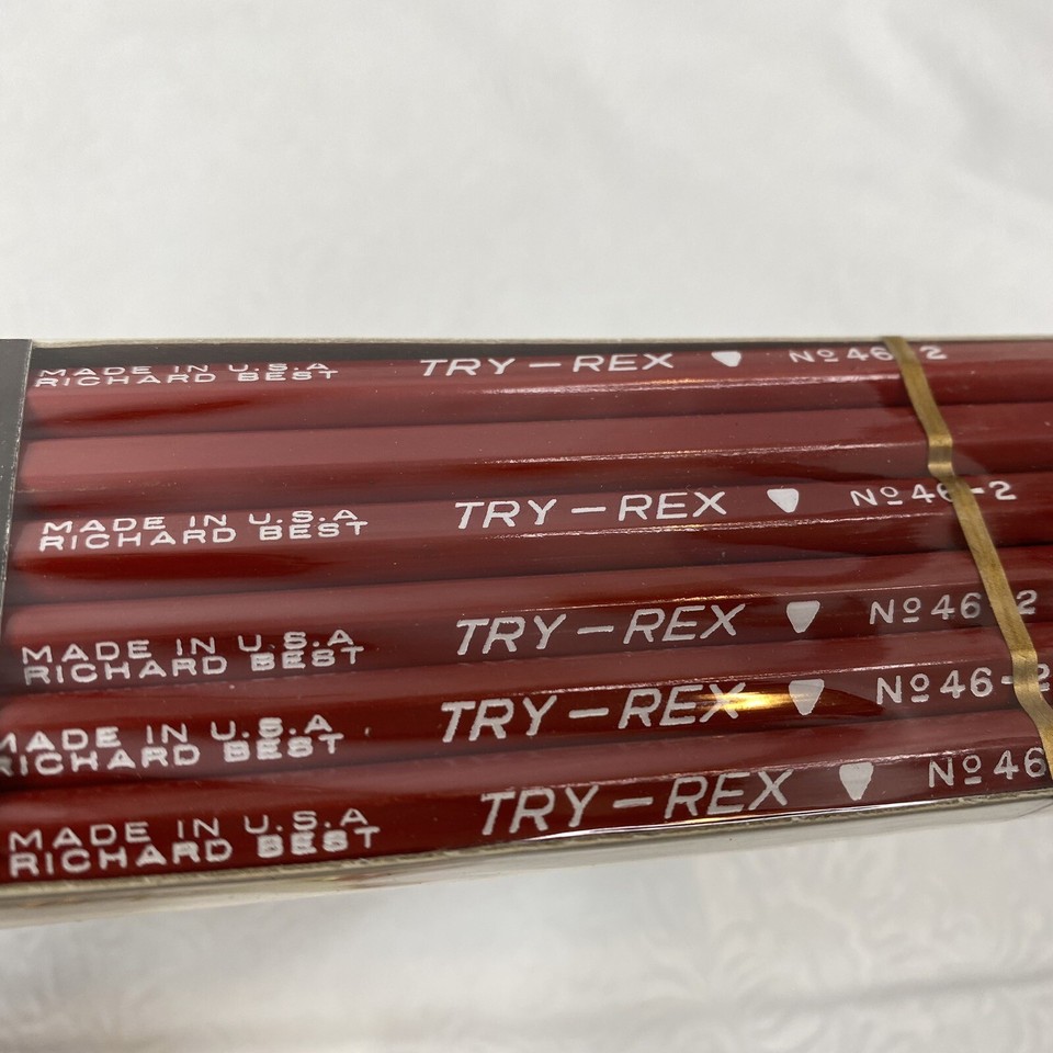2 Packs Vintage TRY-REX Pencils 12 Pack Red NOS #2 Soft Richard Best ...