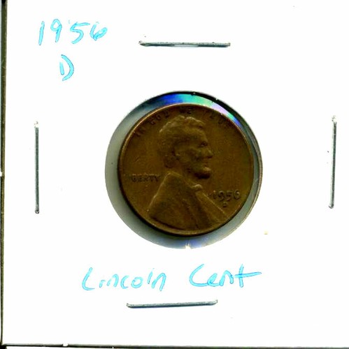 1956 D WHEAT PENNY 1 Cen US AMERICAN U.S COPPER ONE LINCOLN RARE CENT ...