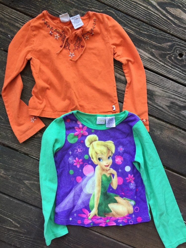 SALE @ DISNEY Tinkerbell FADED GLORY Burnt Orange Top Shirt LOT Girls ...
