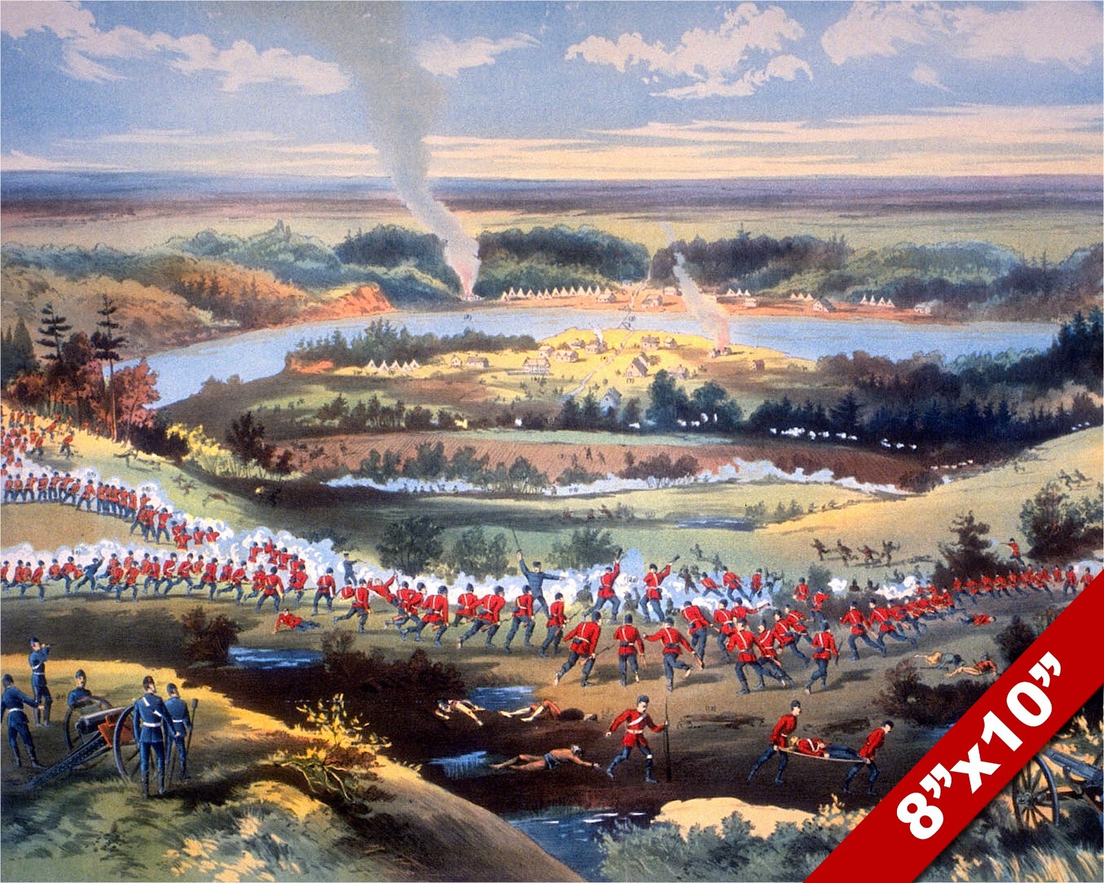 BATTLE OF BATOCHE PAINTING METIS REBELS VS CANADA WAR ART REAL CANVAS ...