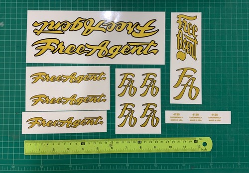 Free agent (gold) Bmx sticker decals On White | eBay