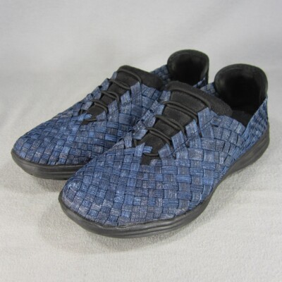 Bernie Mev Victoria Walking Shoe Womens 38 US 7-7.5 Blue Weave Comfort ...