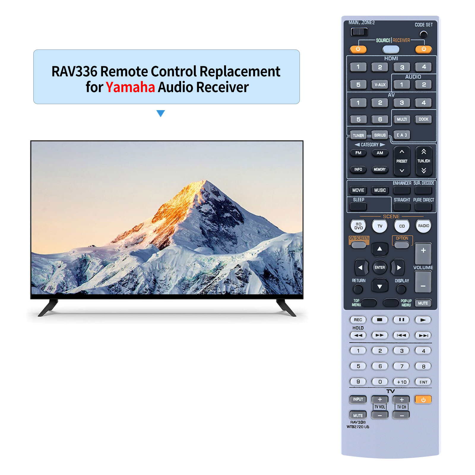 New RAV336 WT92720 US Remote Control For Yamaha RX-A700 RX-V667 RX-V771 ...