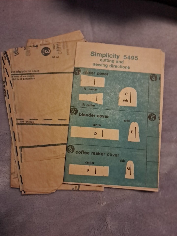 Simplicity 5495 Decorator Sewing Pattern Appliance Cover Potholder ...