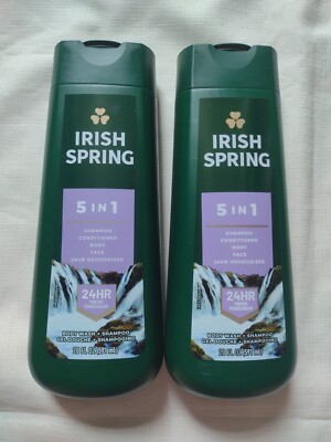 2 Irish Spring Body Wash 5 in 1 Shampoo Conditioner Body Face ...