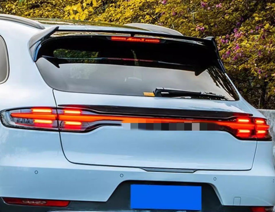 Real Carbon Fiber Exterior Rear wing bumper spoiler For Porsche Macan ...