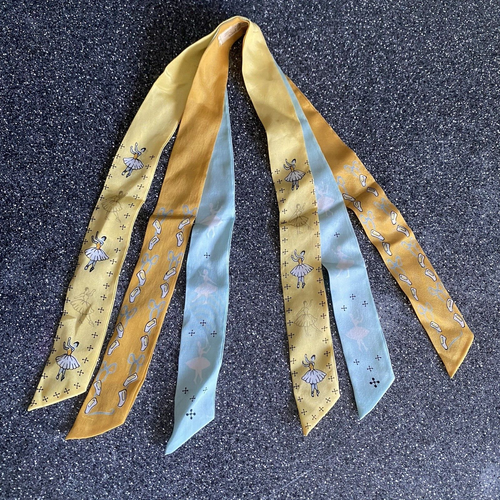 Vintage Pure Silk Tri-Tie Japan Baar Beards Inc Women’s Hair Tie Scarf ...