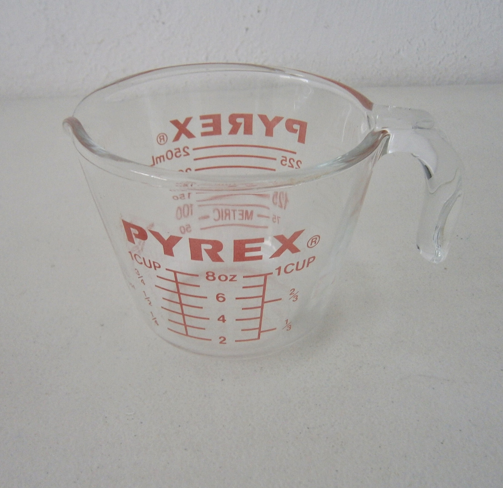 PYREX GLASS 1 CUP MEASURING CUP #508 MADE IN U.S.A. RED LETTERING | eBay