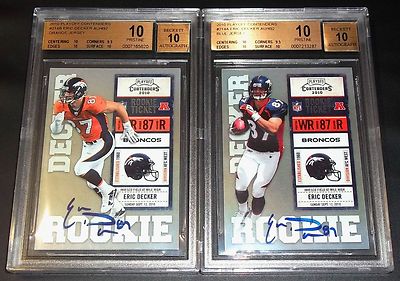 BGS Pristine 10 10 Autograph Rc Eric Decker Auto Contenders Signed ...