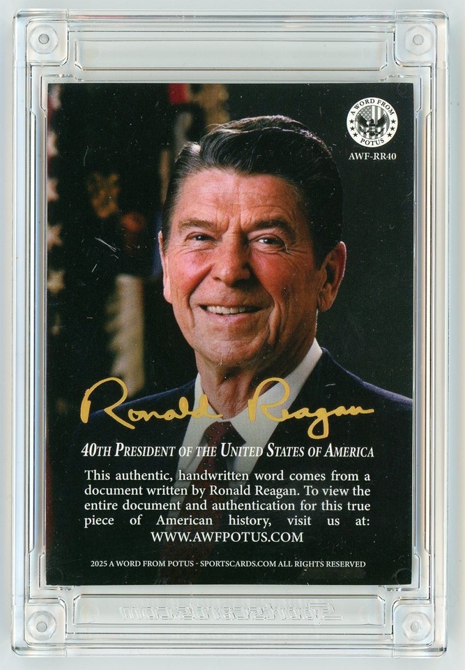 A Word From Potus 2025 Edition Ronald Reagan Authentic Handwritten Word ...